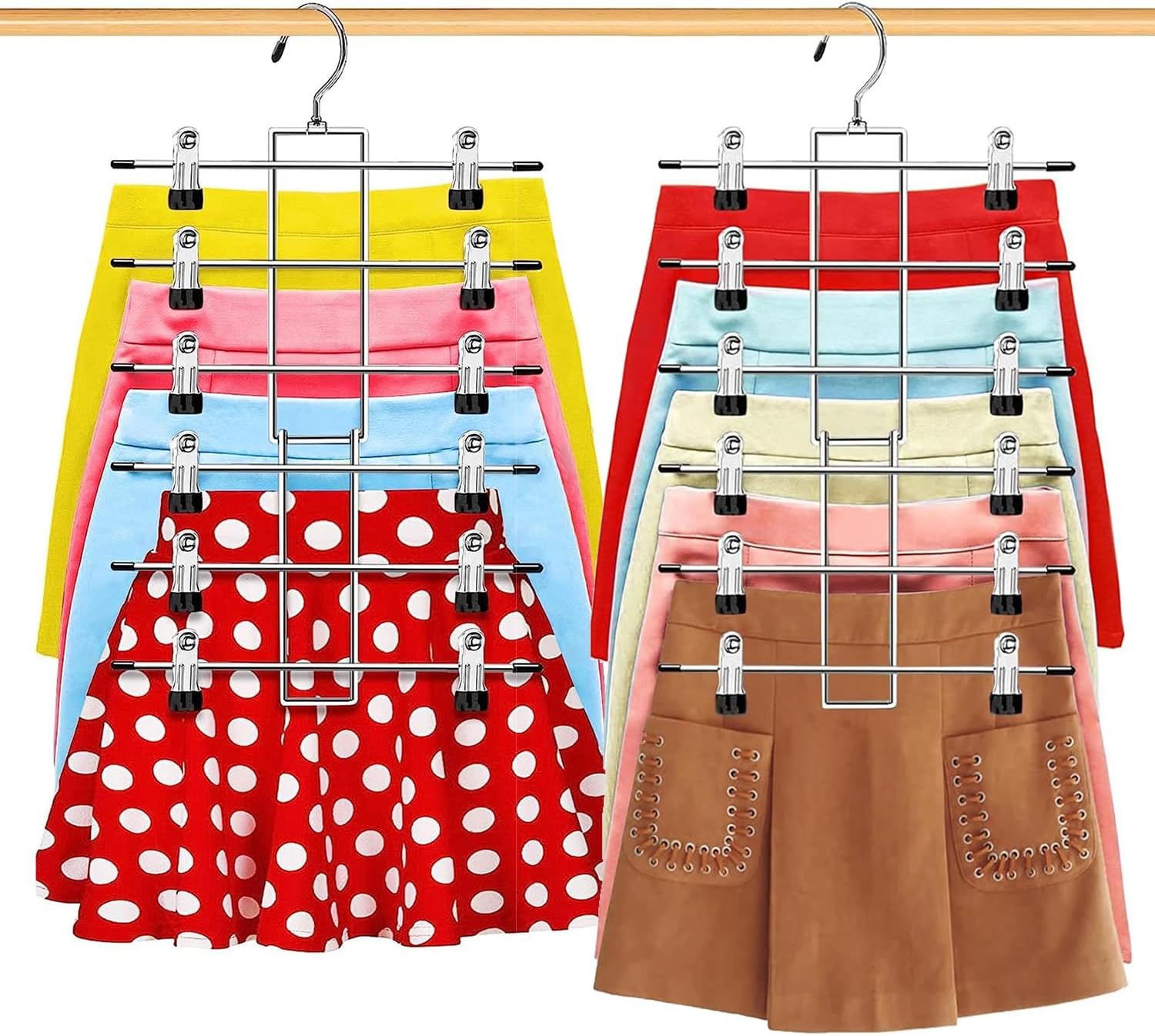 Perchas para Pantalones con Clip, 2 Percheros y Soportes para Trajes ...