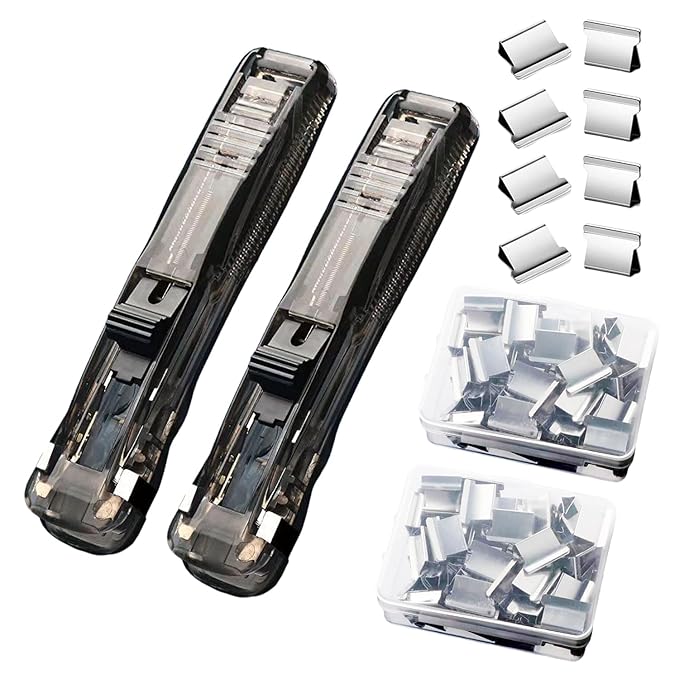 DSBGKJI 2 Pcs Handheld Reusable Creative Stapler Push Stapler Clips ...