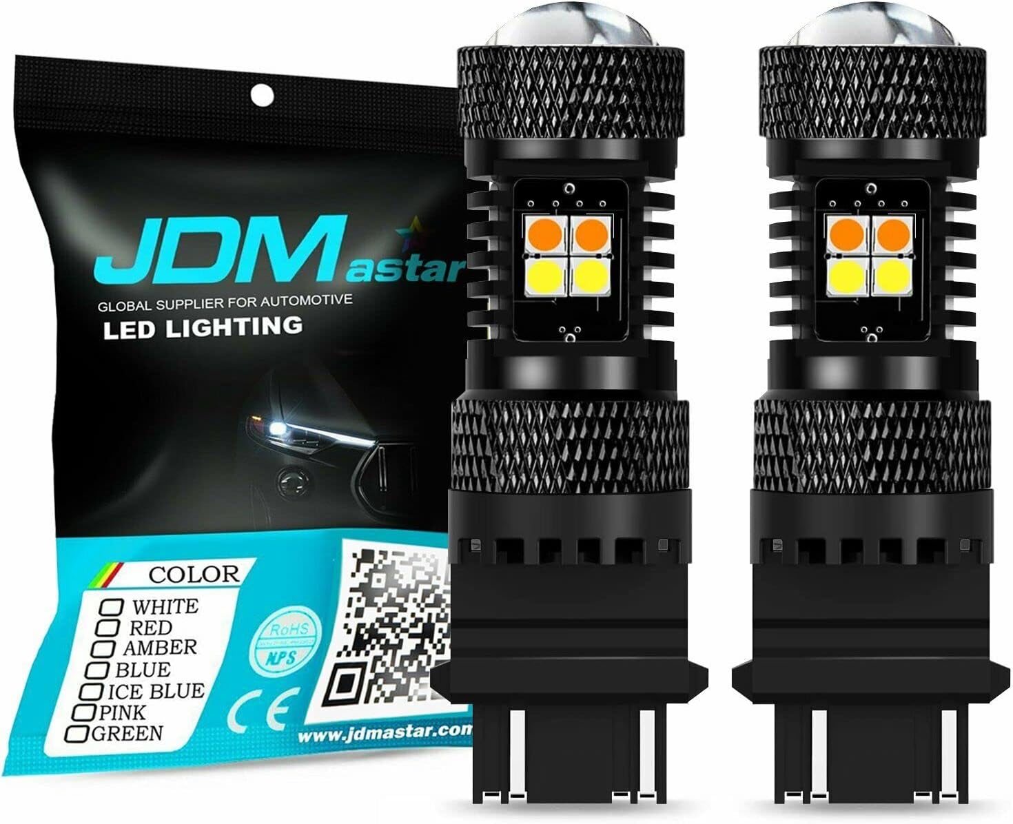 Amazon.com: JDM ASTAR Extremely Bright 3030 Chipsets White/Yellow 7443 ...