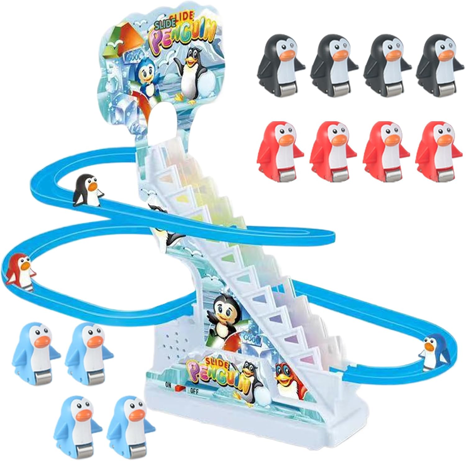 Penguin Slide Toy - Musical LED Flashing Light Game Set, Cute Penguin ...