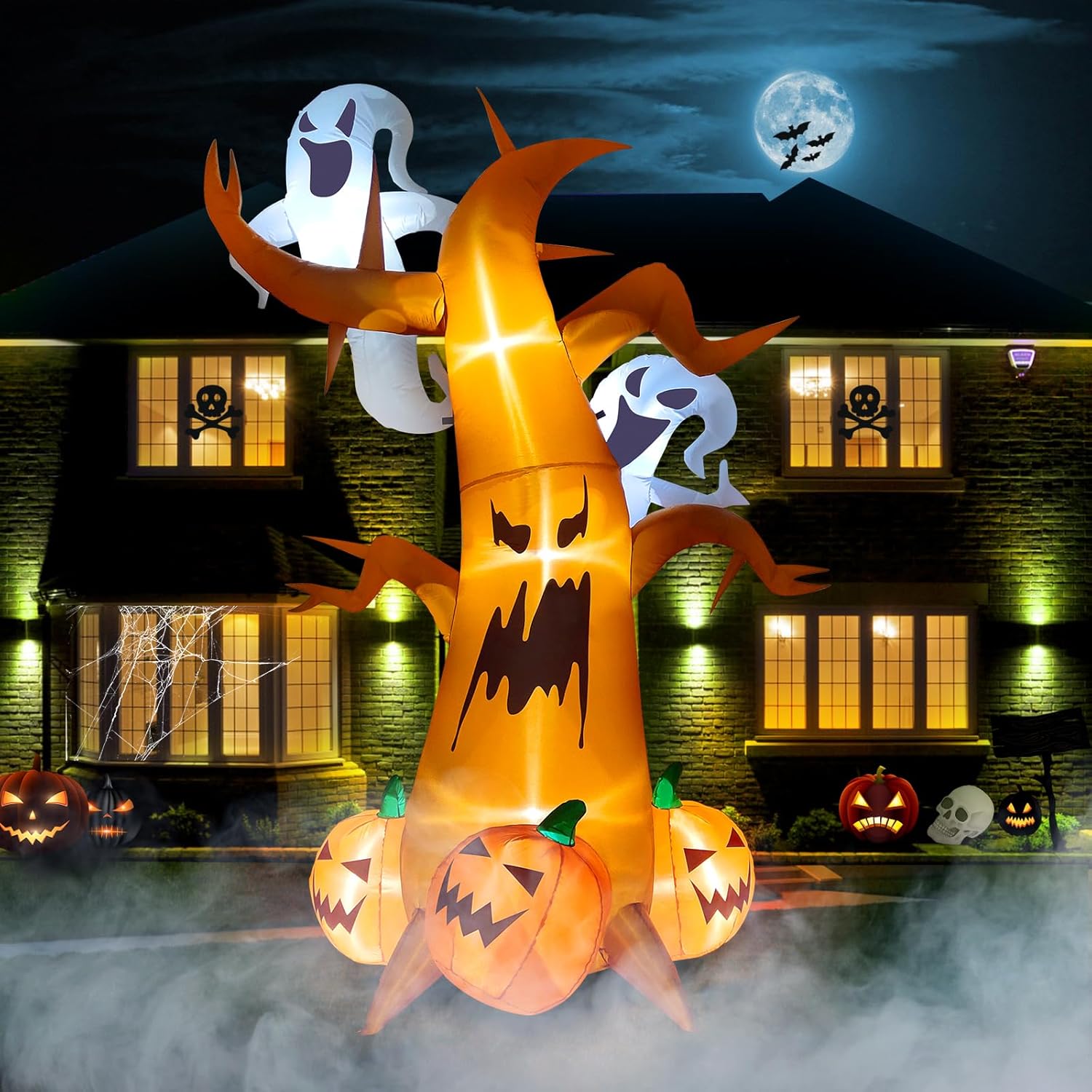 Amazon.com: 8 Feet Halloween Inflatable Dead Tree with Ghost Pumpkins ...