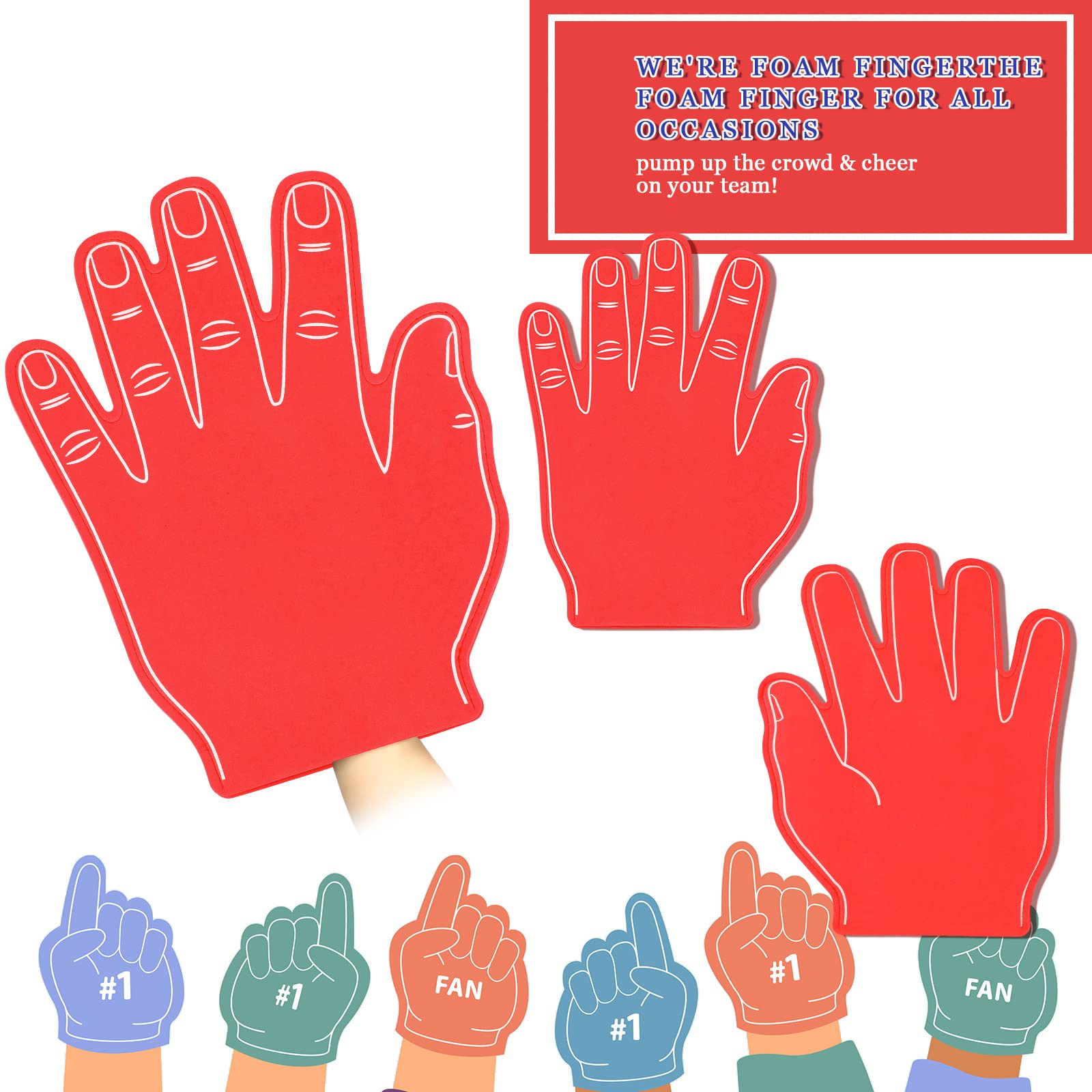 Snapklik.com : Sotiff 3 Pcs 16 Inches Giant Foam Hand High Five Finger ...
