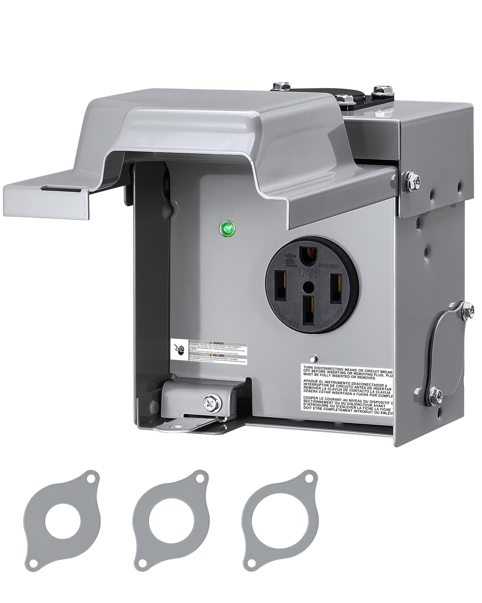 Snapklik.com : 50 Amp RV Power Outlet Box, 125V/250V NEMA 14-50R ...