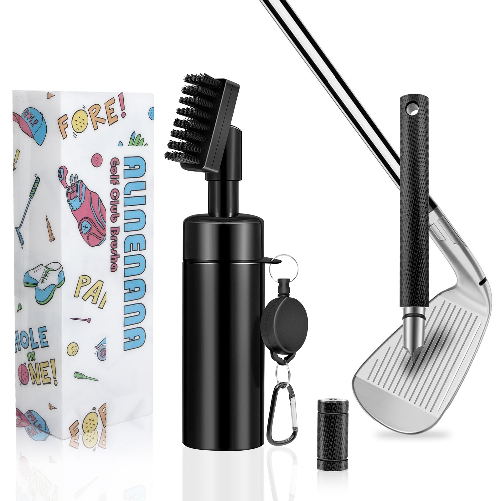 Amazon.com : Pro Golf Club Cleaner Brush with Golf Groove Sharpener ...