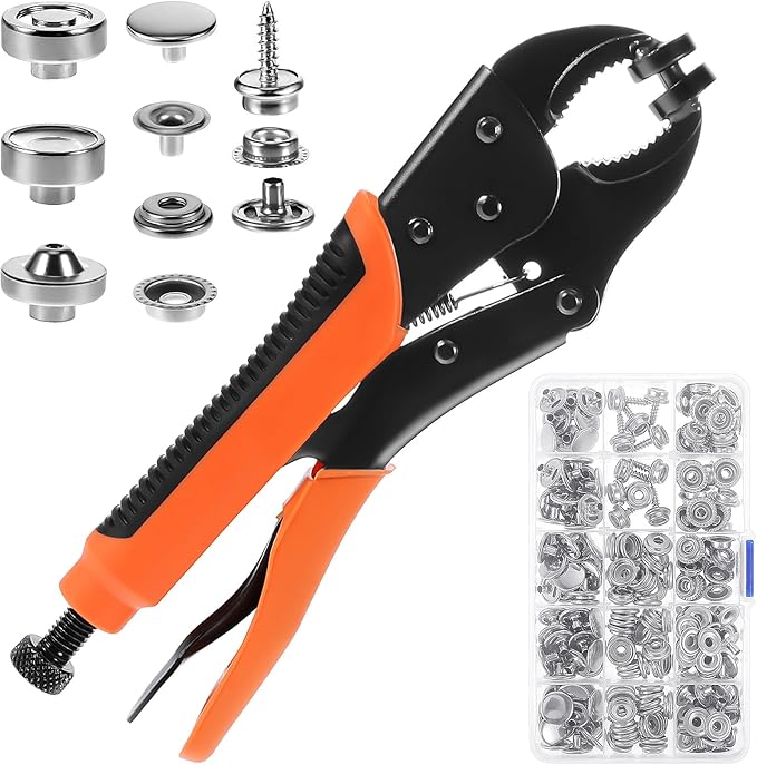 Amazon.com: Heavy Duty Snap Fastener Tool kit - Adjustable Snap Setter ...