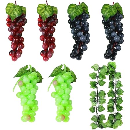 Molyorch 7 Cordes Raisins Artificiel Réalistes, de DéCoratifs Raisin ...