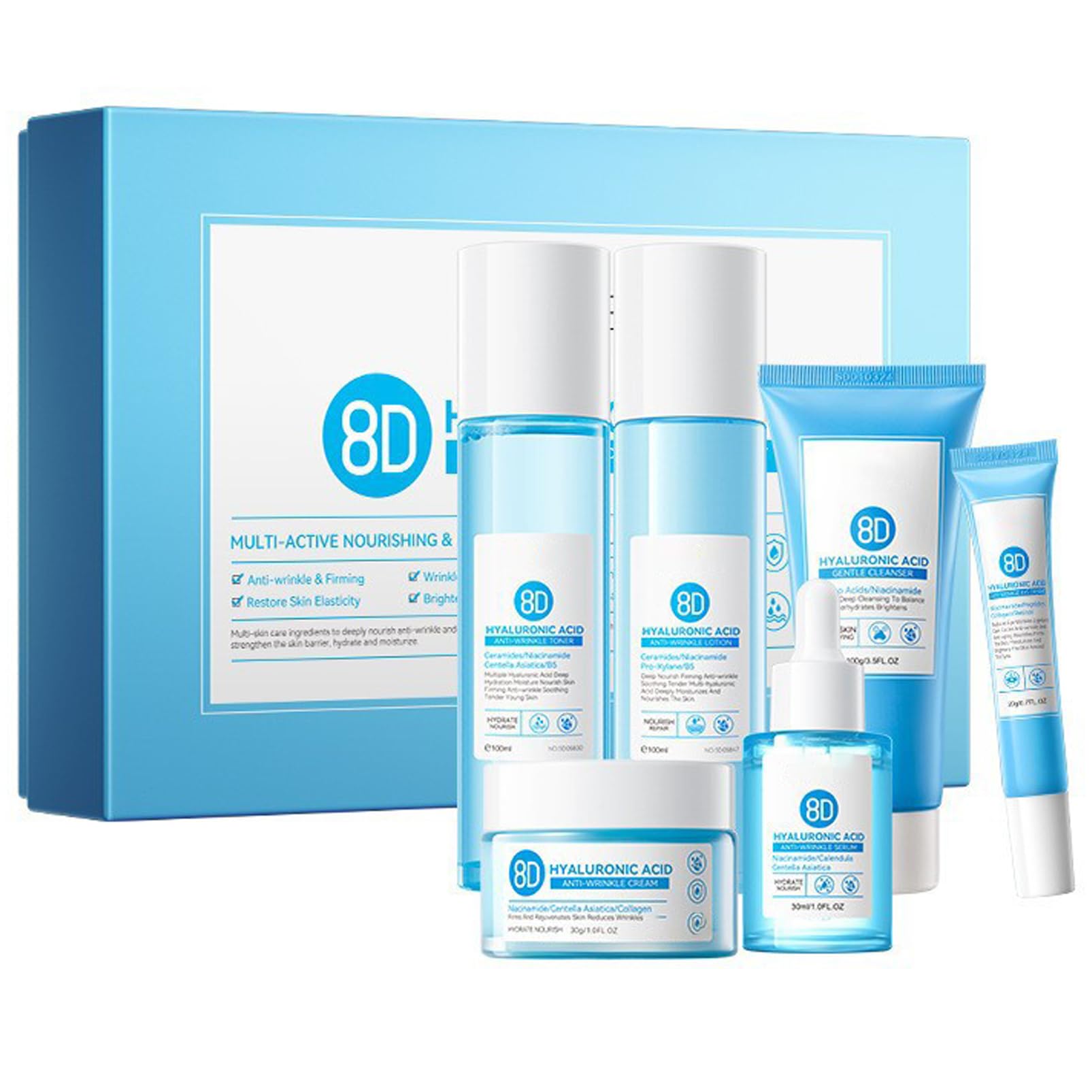 Skin Care Sets & Kits for Women,6PCS Hyaluronic Acid Anti Aging Skin ...