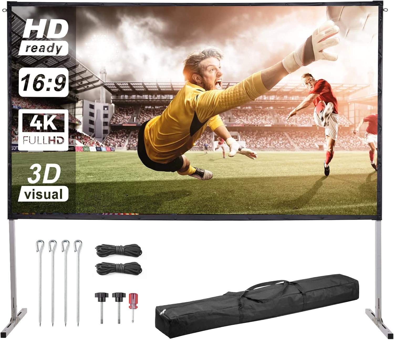 Amazon.com: Liphontcta Outdoor Projector Screen and Stand - Komerti 100 ...