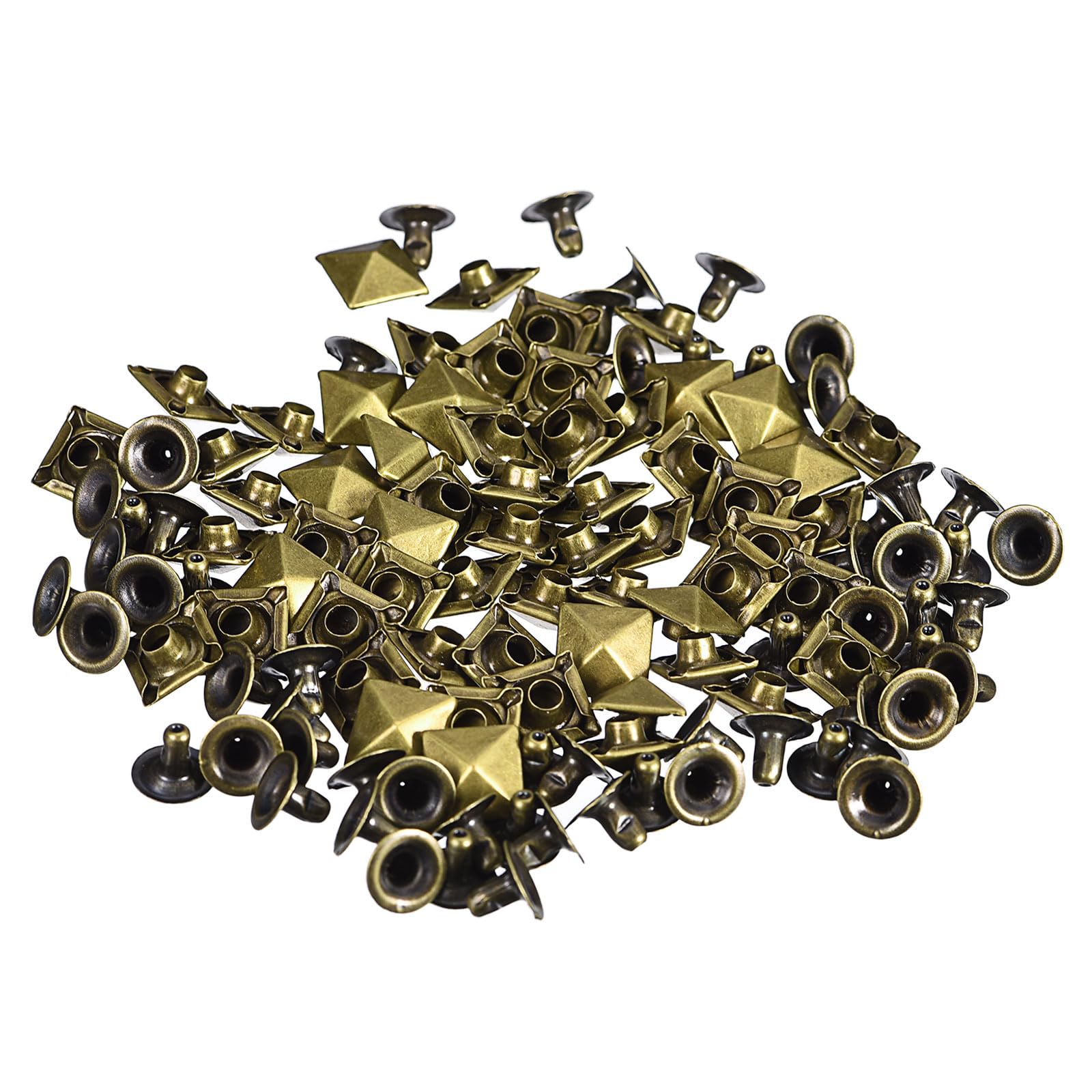 Amazon.com: uxcell 120Sets Spike Rivet for Clothing, 9mm Pyramid Rapid ...