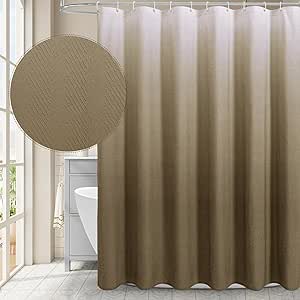 Amazon.com: Gibelle Ombre Brown Shower Curtain, 3D Embossed Textured Herringbone Fabric Shower ...
