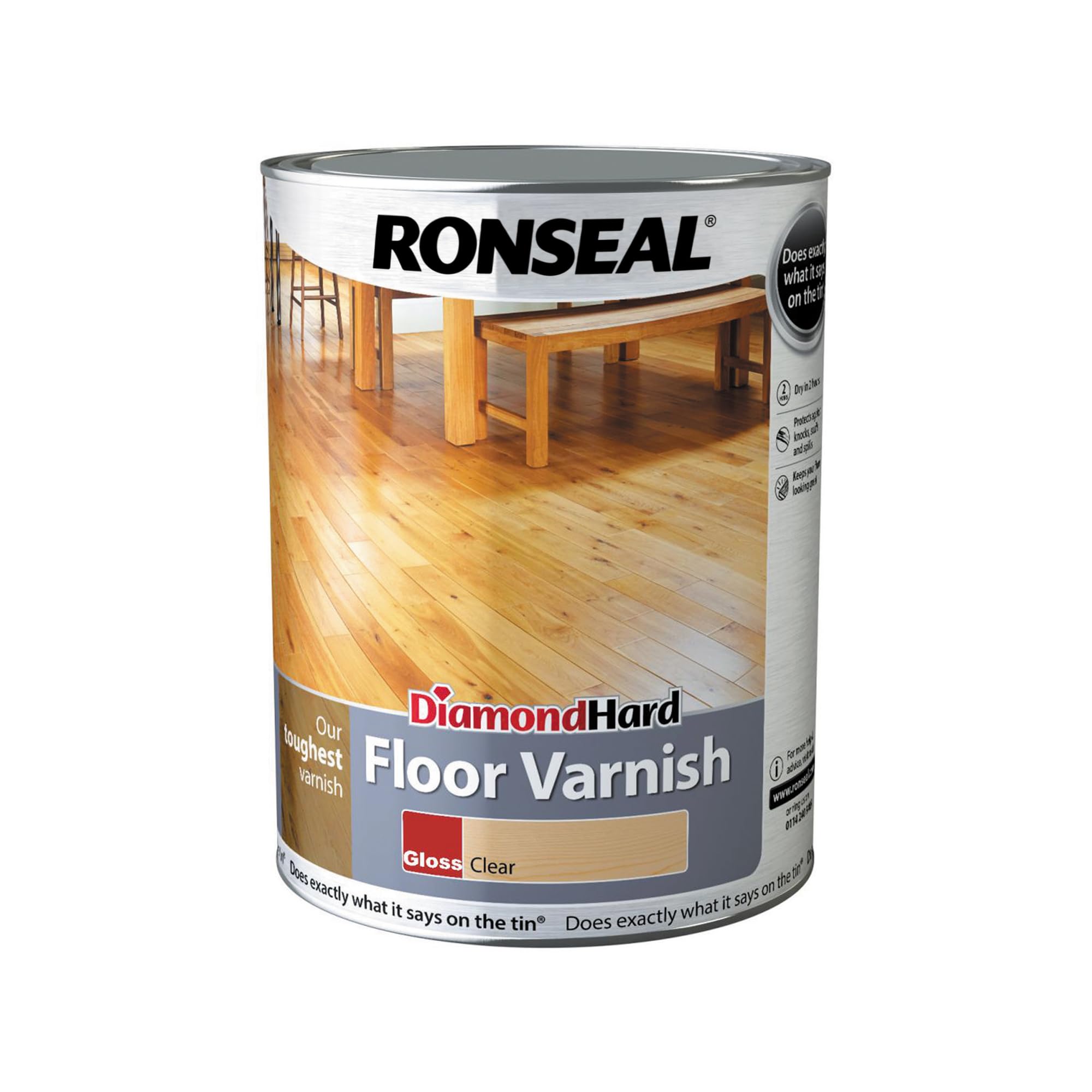 Ronseal DHFVG5L Diamond Hard Floor Varnish Gloss 5 Litre : Amazon.co.uk ...