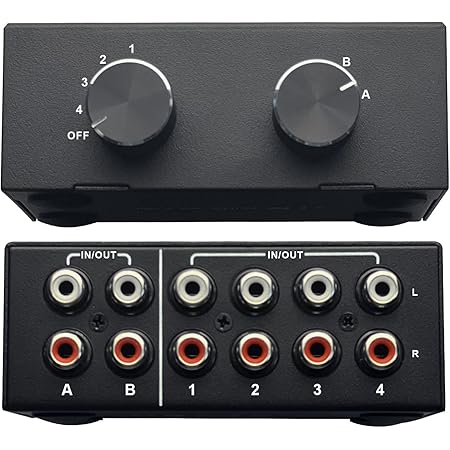 Amazon.com: SOLUPEAK RCA Switch Stereo 4 in 1 Out Audio Signal Source Switcher HiFi Input ...