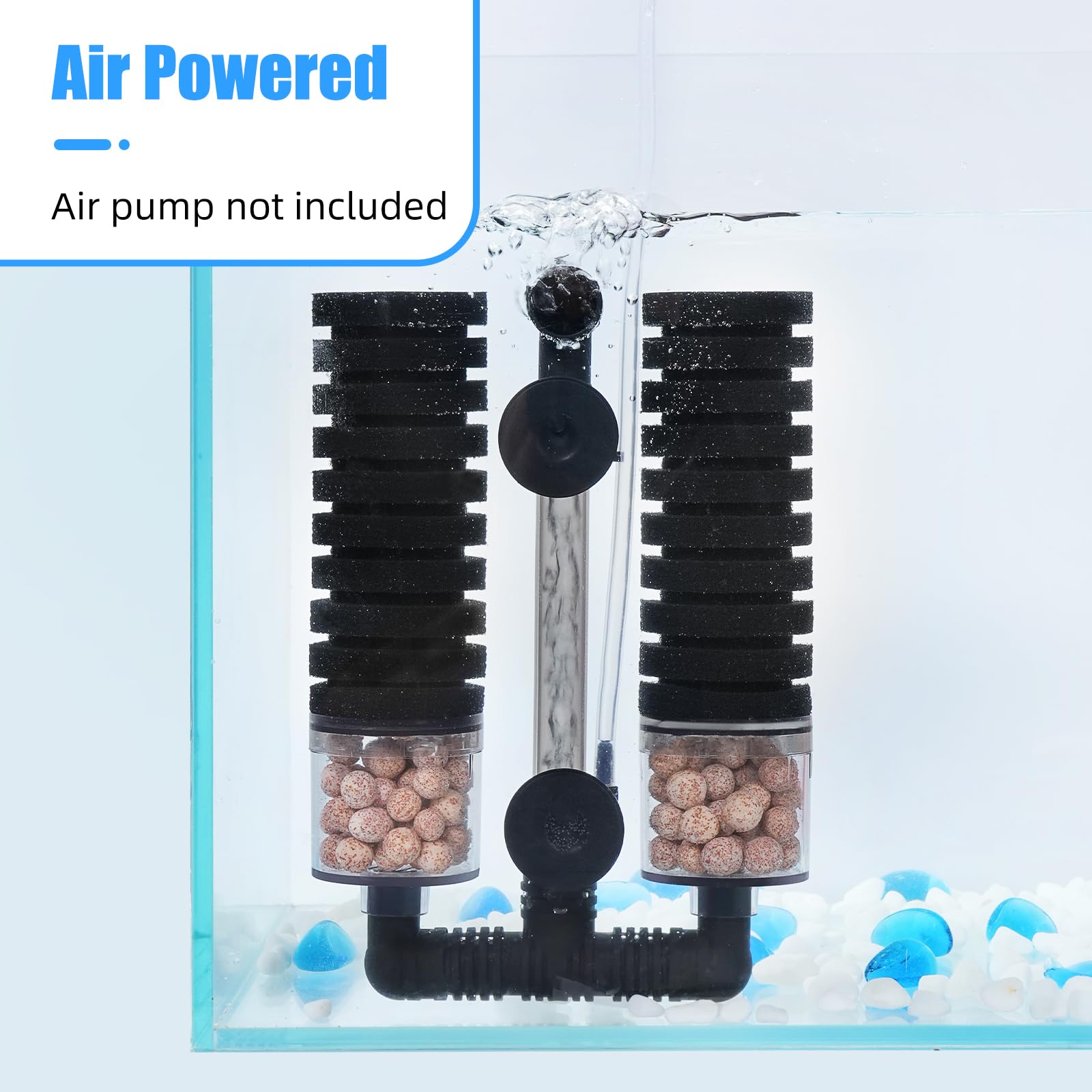 Sponge Filter 5 Gallon Multi-layer Media Pneumatic Fish Tank Filter ...