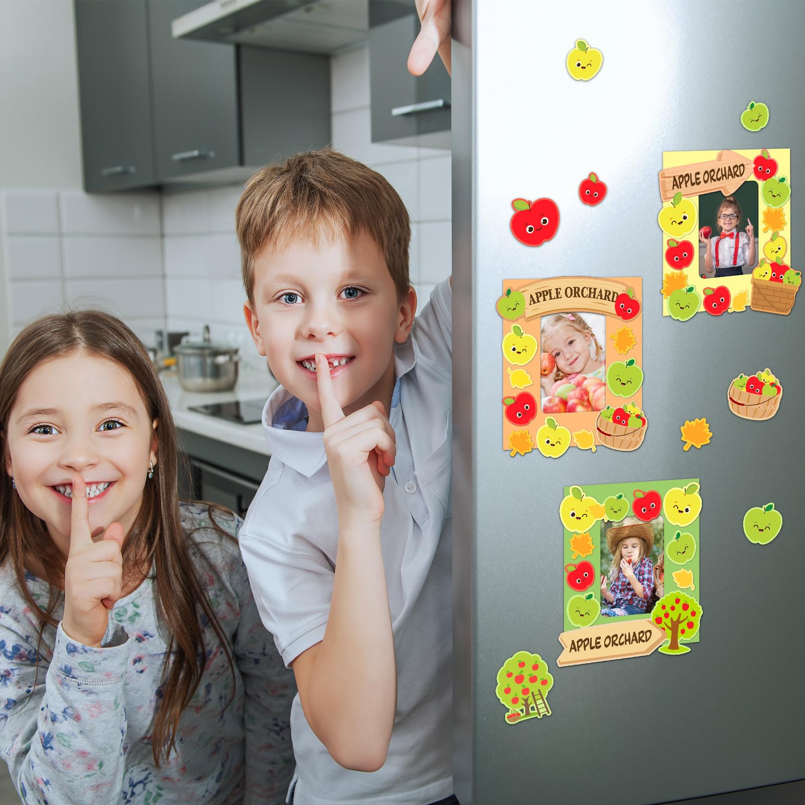 Snapklik.com : 24 Sets Apple Crafts Fall Picture Frames Crafts Bulk DIY ...