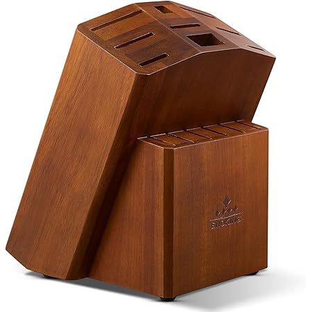 Amazon.com: ENOKING 15 Slots Universal Knife Block, Acacia Wood Knife ...
