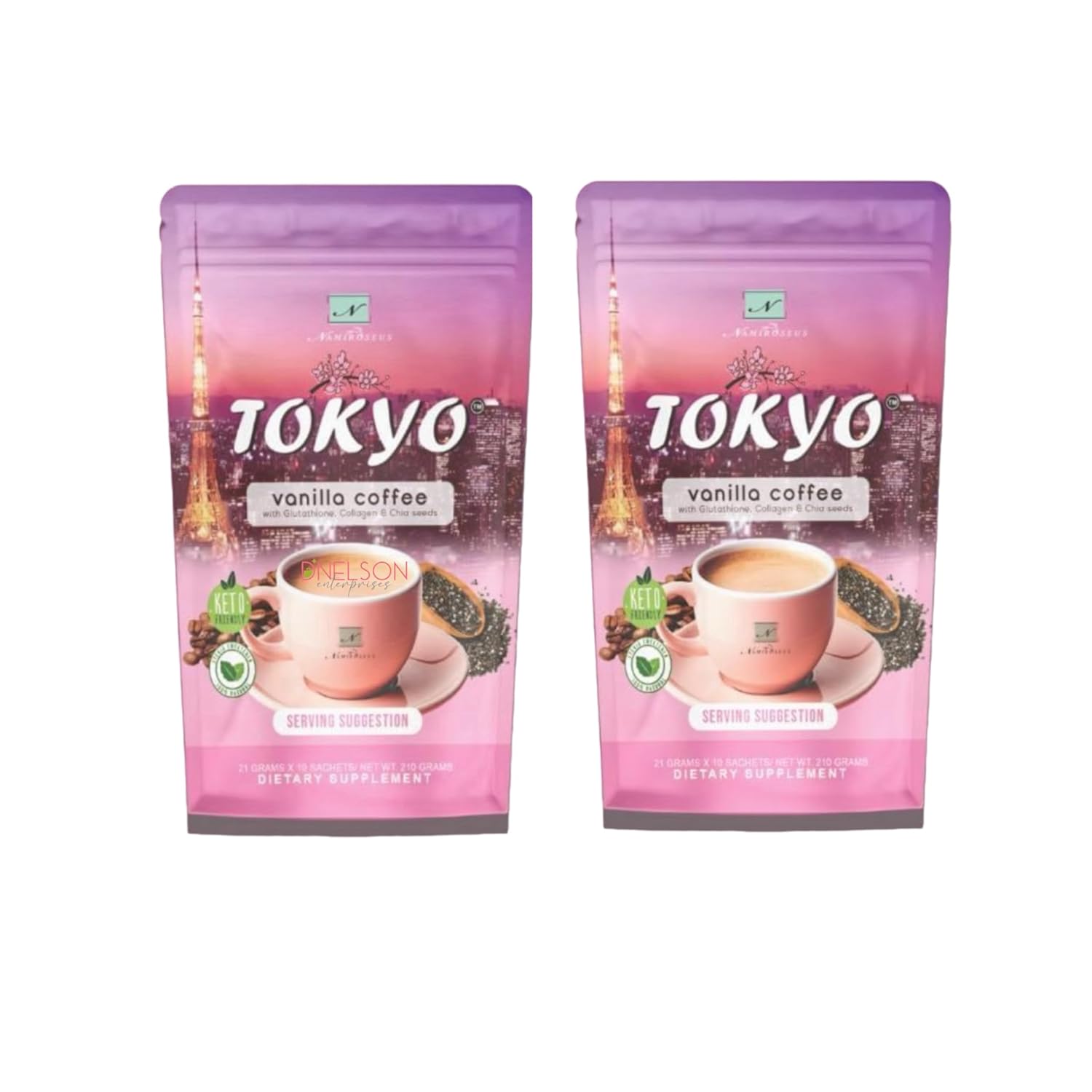 Amazon.com : 20 Sachets Nami-roseus Tokyo Vanilla Coffee Mix with ...