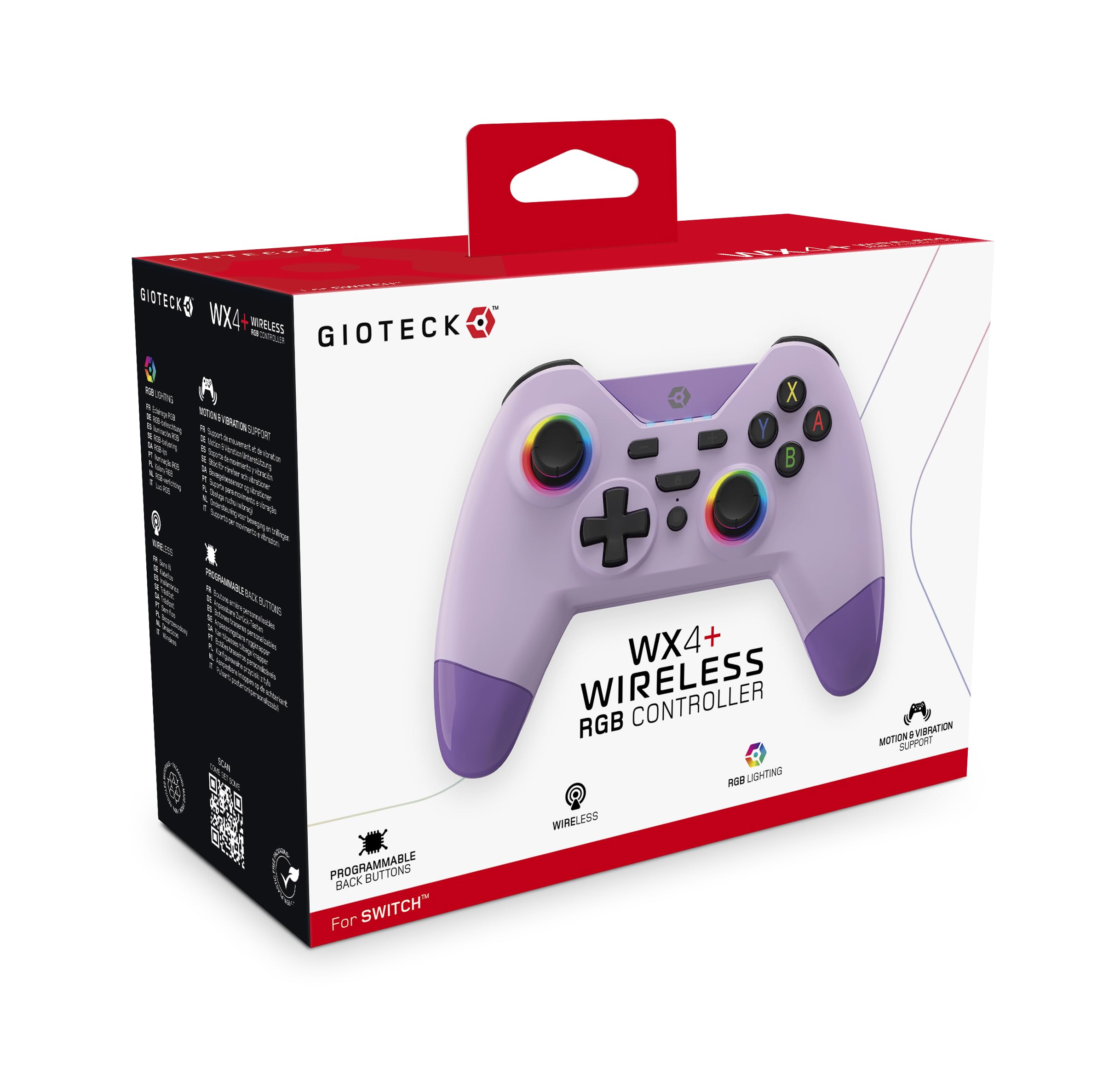 Gioteck WX4+ Wireless Controller for Nintendo Switch - Lavender - with ...