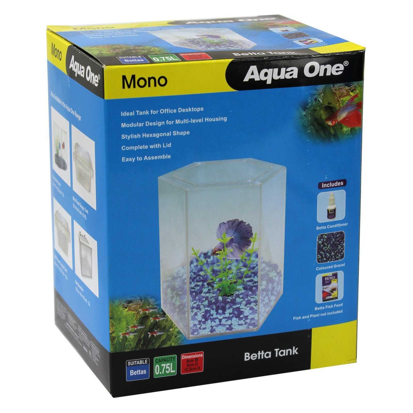 Mono Betta Tank Aquarium 56121 Fish Tank Aqua One Setup All in One ...
