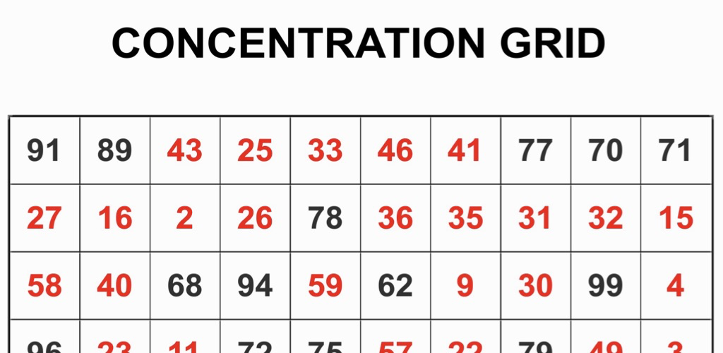 Concentration Grid - mental focus grids - App on Amazon Appstore