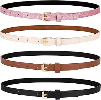 Amazon.com: JASGOOD 4 Pack Girls Belt Kids PU Leather Waist Belt for ...