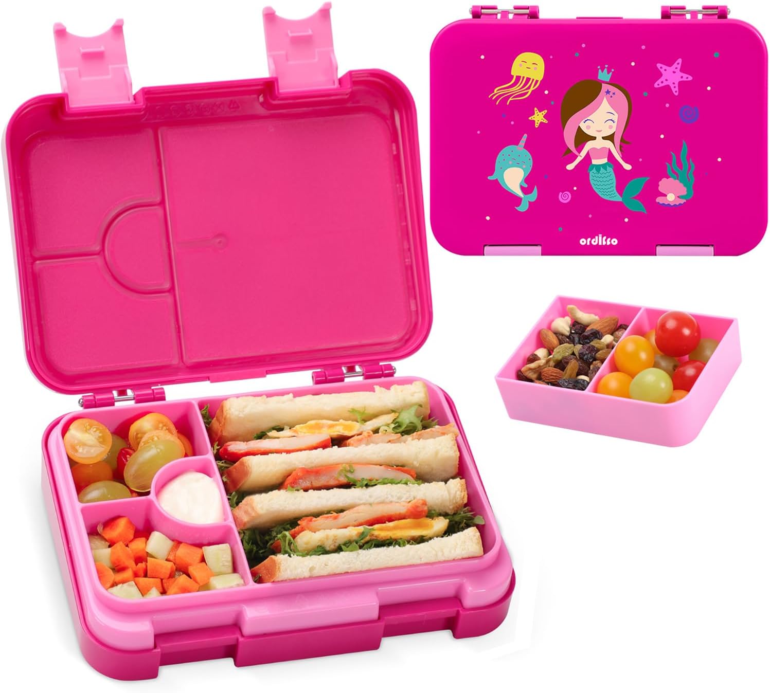 Ordiffo Bento Lunch Box for Kids, BPA-Free Leakproof Lunch Containers ...