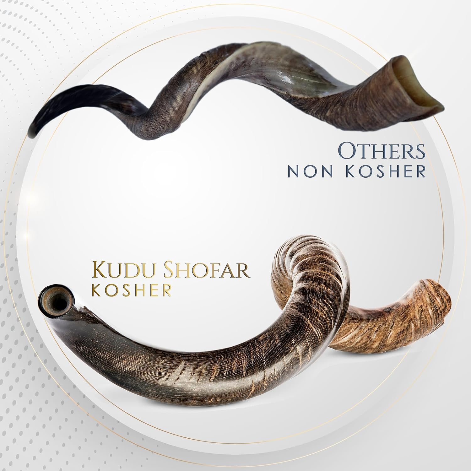 Kosher Jewish Kudu Instrumento de cuerno soplado Shofar de Israel Kudu ...