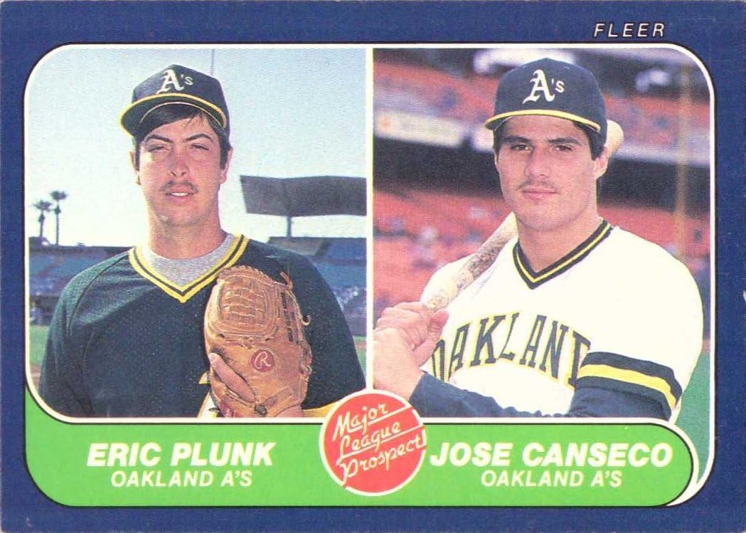 Amazon.com: 1986 Fleer Baseball #649 Eric Plunk/Jose Canseco Rookie ...