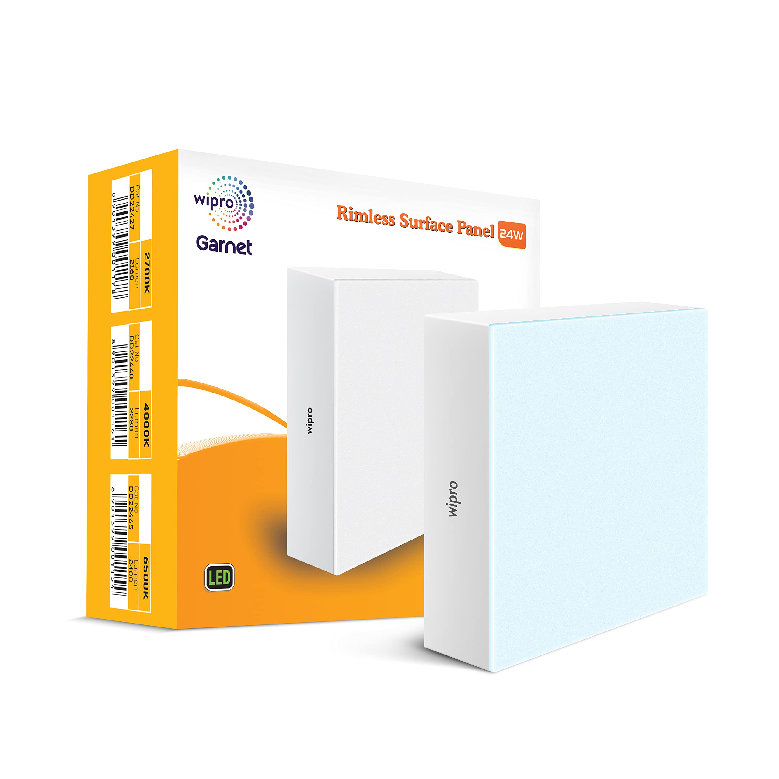 wipro Polycarbonate Garnet 24W Rimless Square Led Surface Panel Cool ...