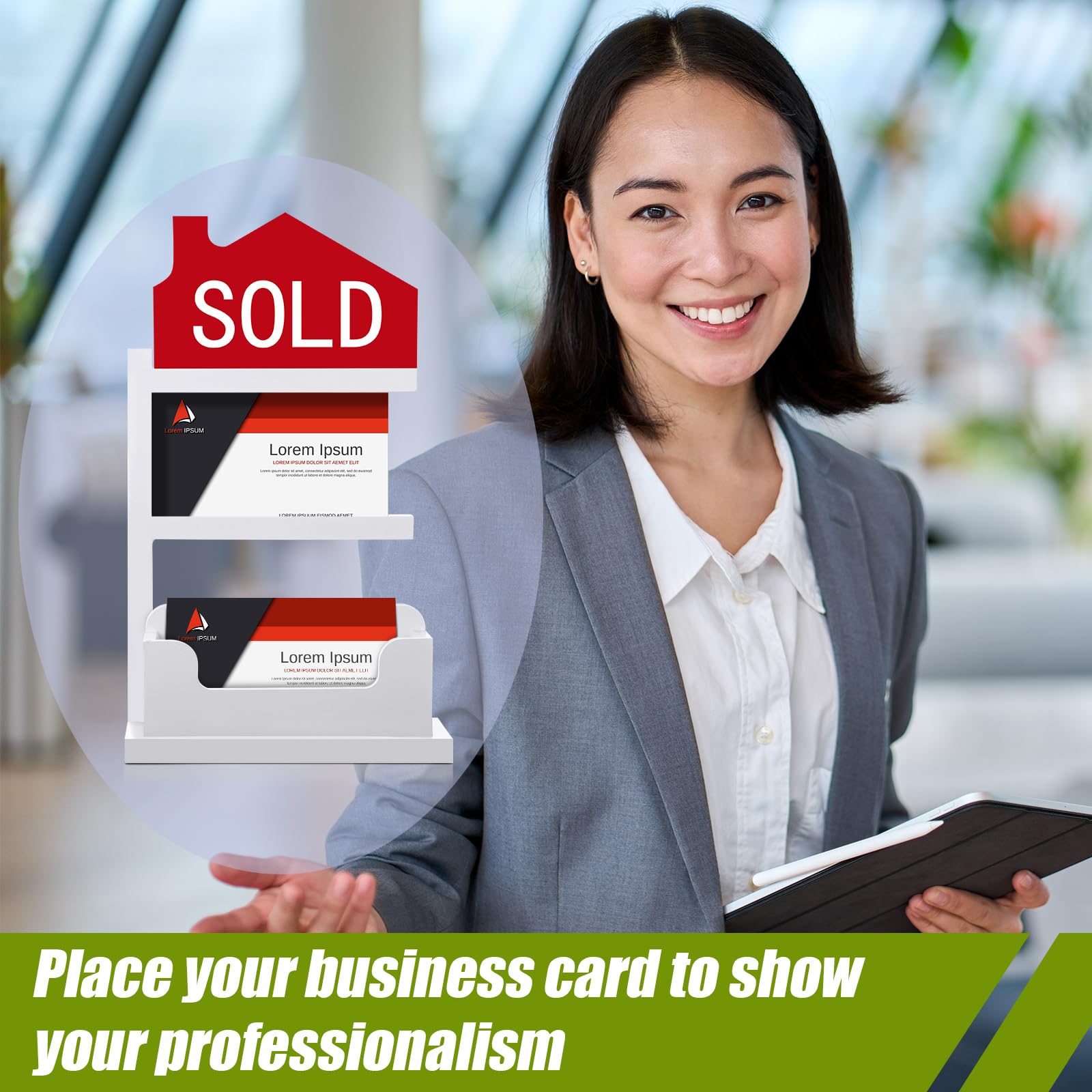 Snapklik.com : Real Estate Business Card Holder Display Wooden Real ...