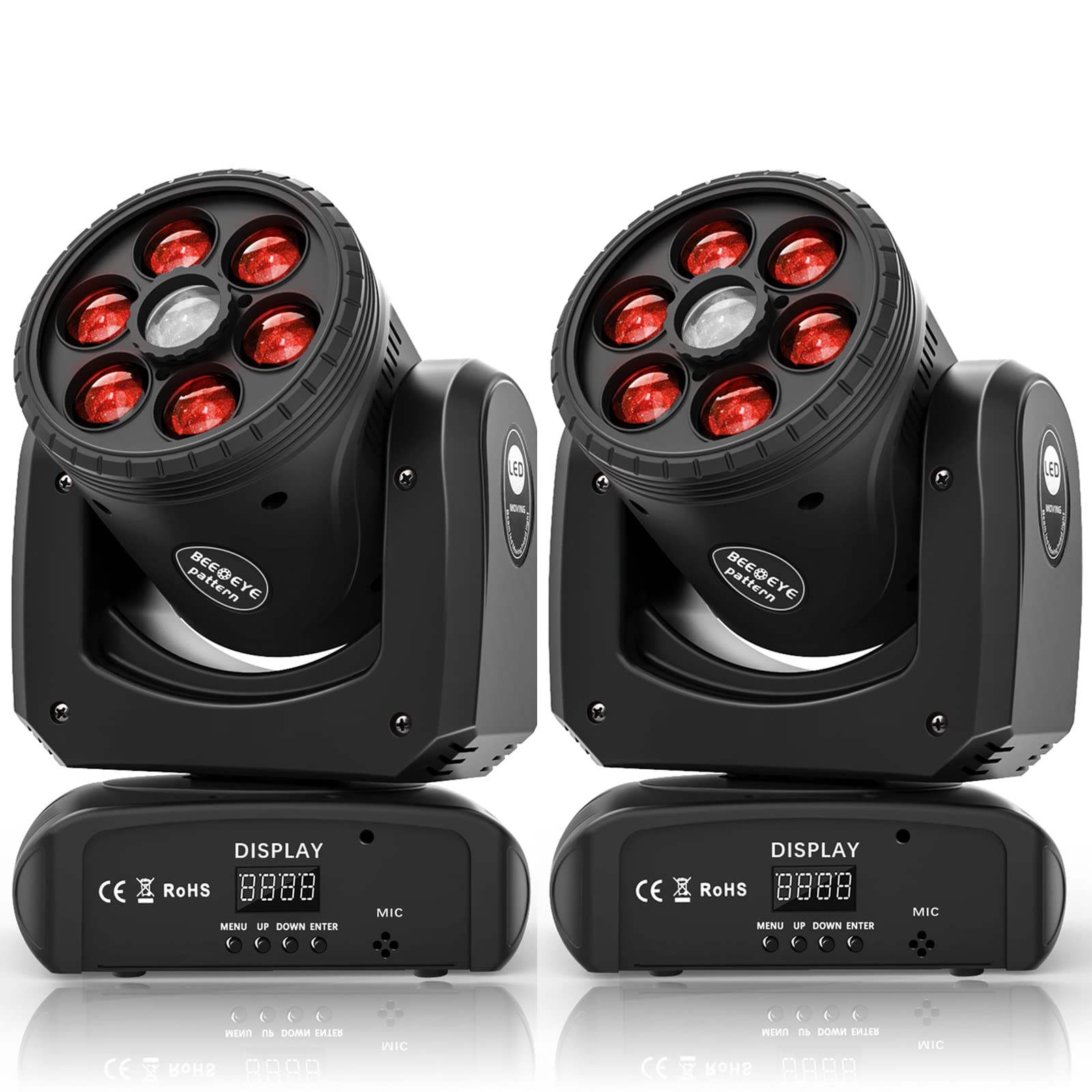 Amazon.com: 100W LED Moving Head DJ Lights, Bee Eye 4 in 1 RGBW 8 Gobos ...