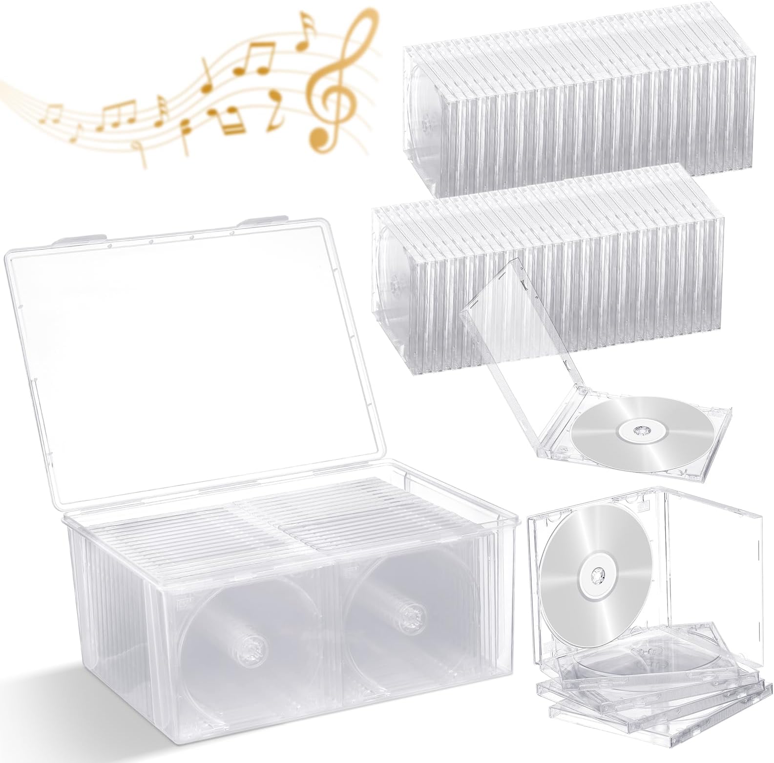 Amazon.com: Snap-N-Store CD Storage Box - Pack of 1/2 - Durable Disc ...