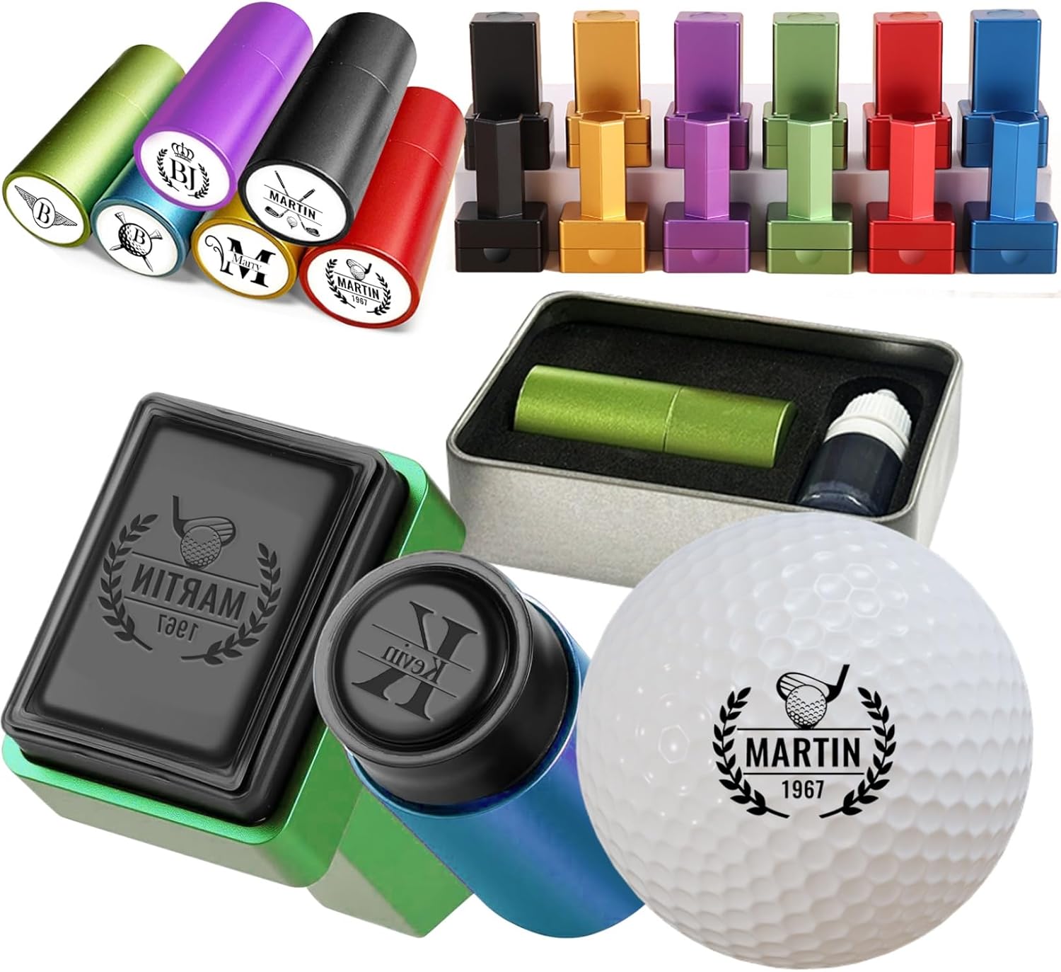 Amazon.com : Yotjxbcw Personalized Golf Ball Stamp Custom Name Golf ...