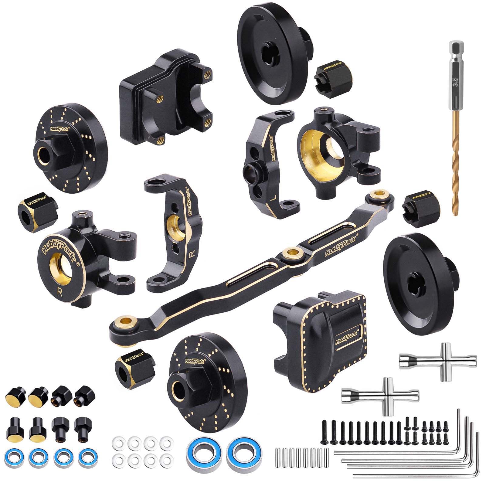 Amazon.com: HobbyPark Brass Steering Link Diff Covers Caster Blocks ...