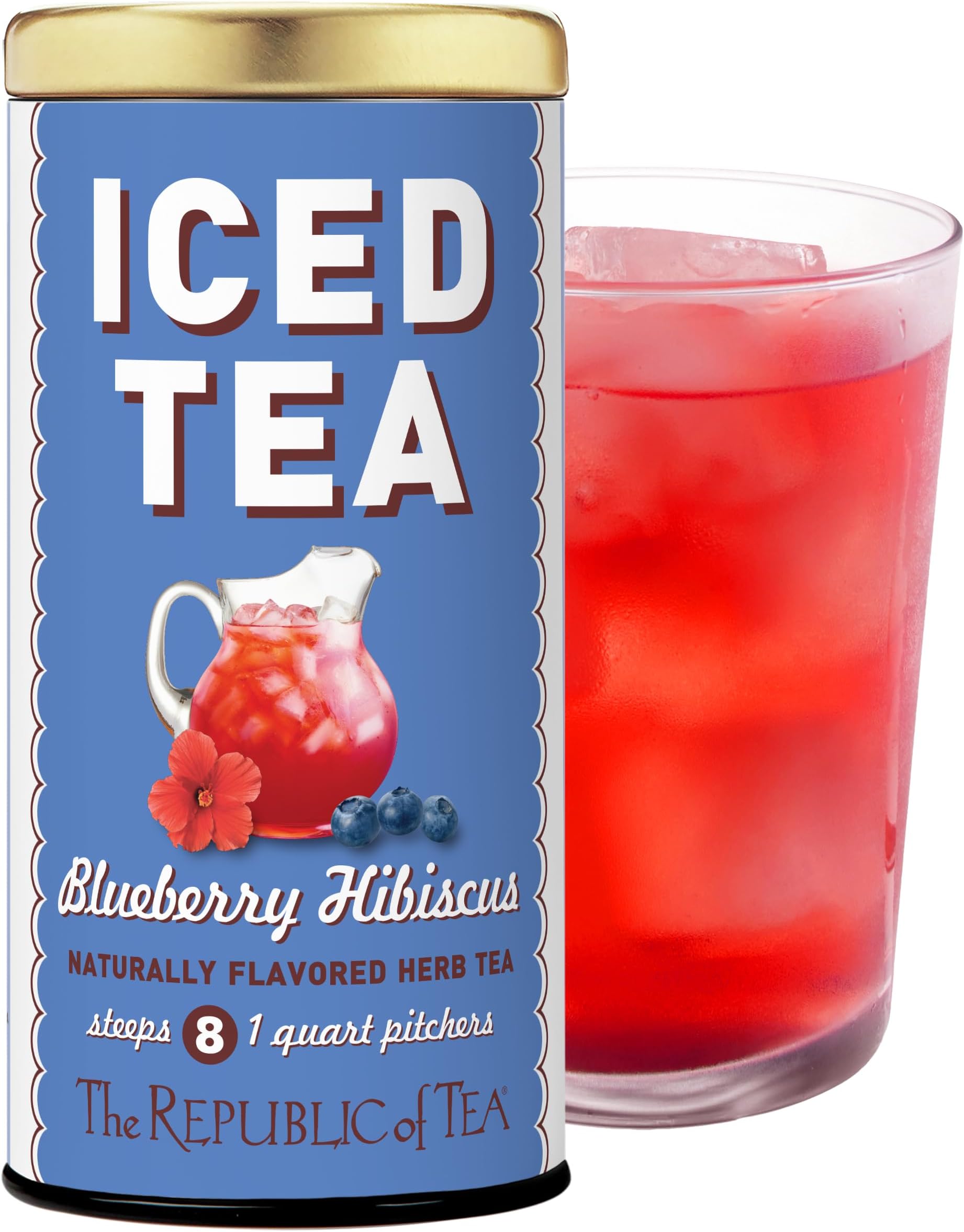 Amazon.com : The Republic of Tea - Blueberry Hibiscus Iced Tea, 8 Tea ...