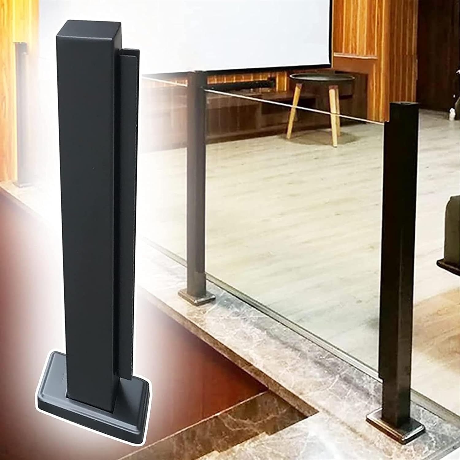 Amazon.com: ORBATT Glass Railing Post Glass Balustrade Post Wood ...