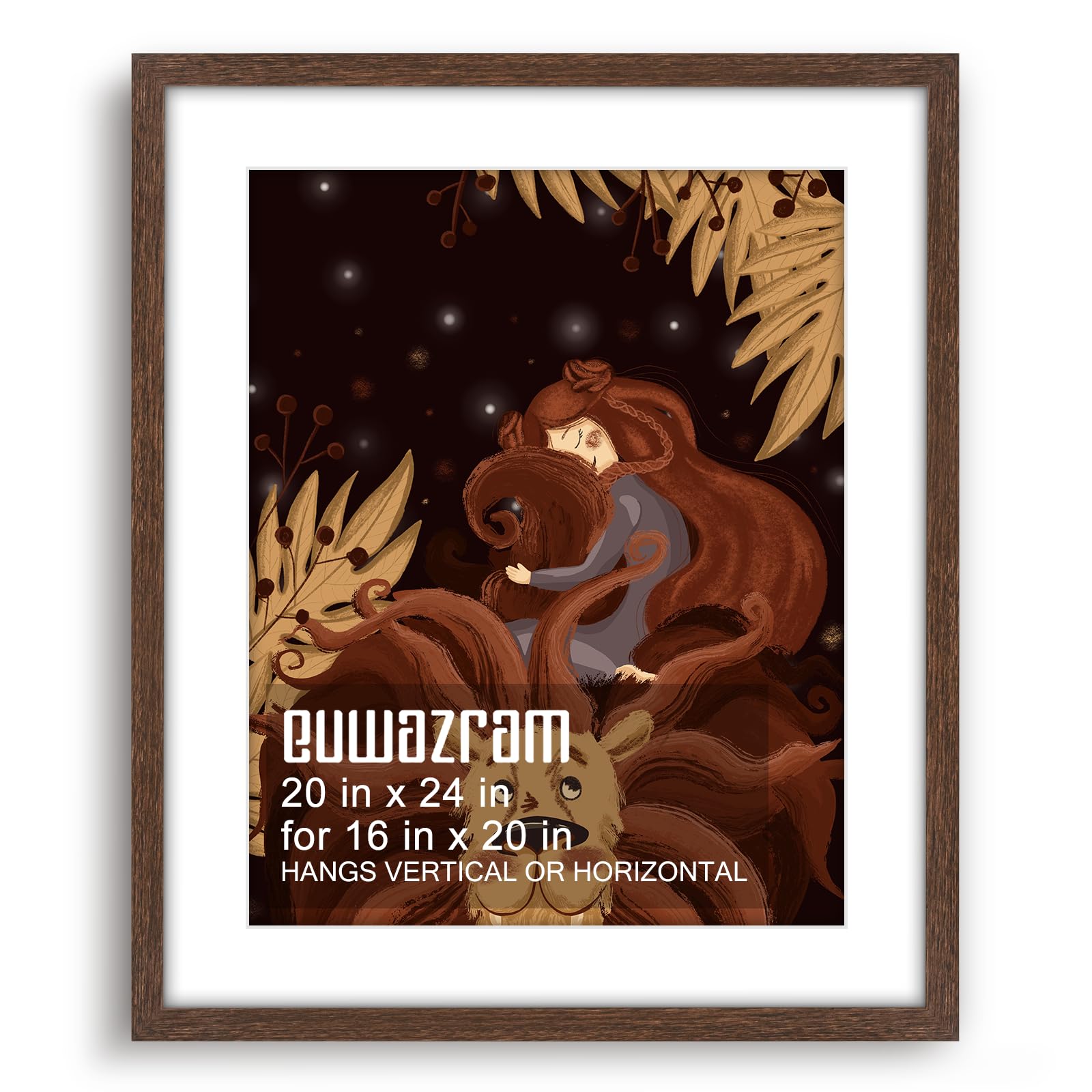 Amazon.com - euwazram Solid Wood 20x24 Frame - Single Frame, Rustic ...