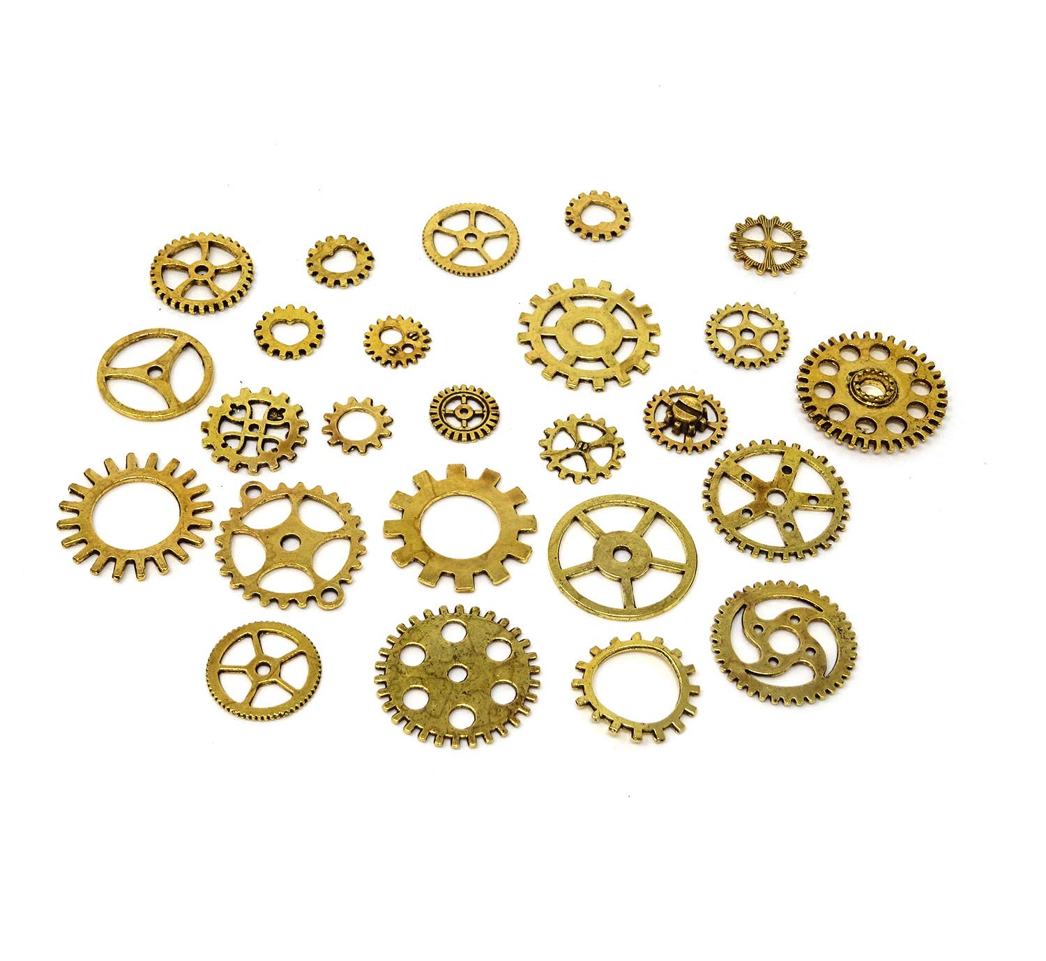 Engranajes Steampunk Dorados Minichistera Steampunk Con Plumas Y