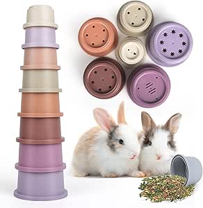 Amazon.com : SKYWHALE 8PCS Stacking Cups for Rabbits, Stackable Bunny ...