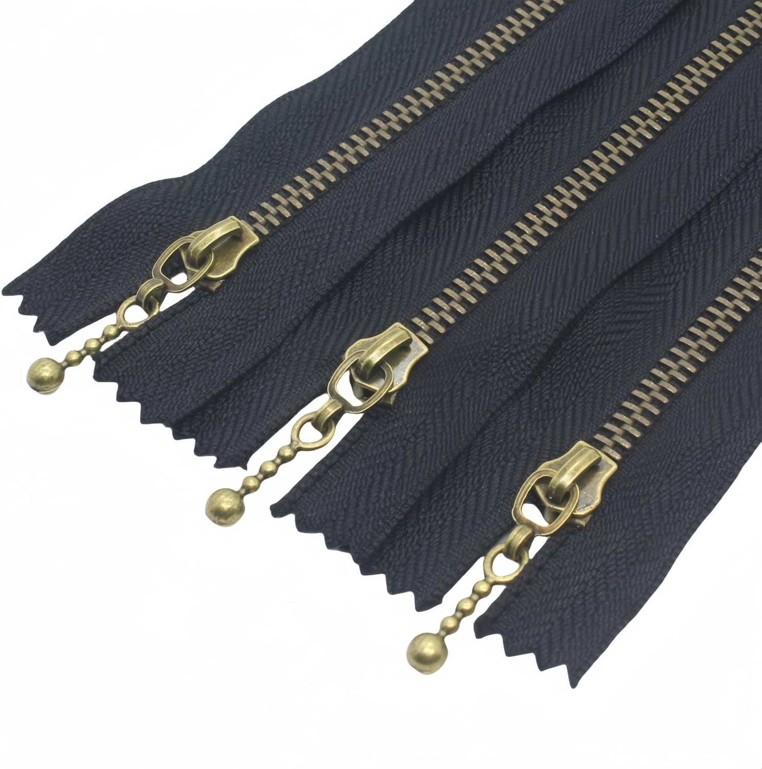 Amazon.com: YaHoGa 10PCS 8 Inch #3 Antique Brass Metal Zippers Close End Metal Zippers for ...