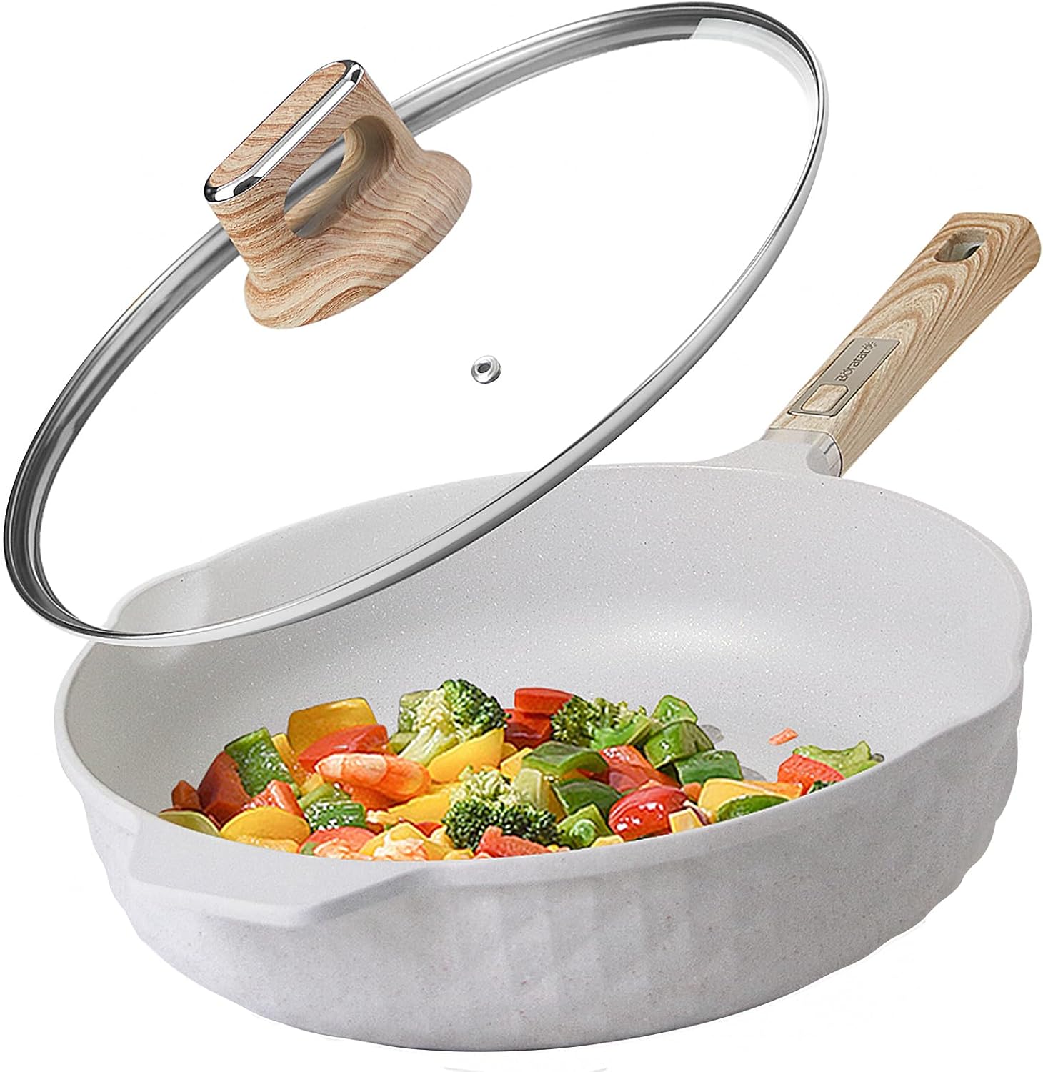 Potinv Nonstick Frying Pan 12 Inch,Non Stick Skillet Pan,Healthy Chef's ...