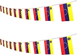 Amazon.com : Venezuela Venezuelan String Banner Flag,16 ft 20 Mini ...