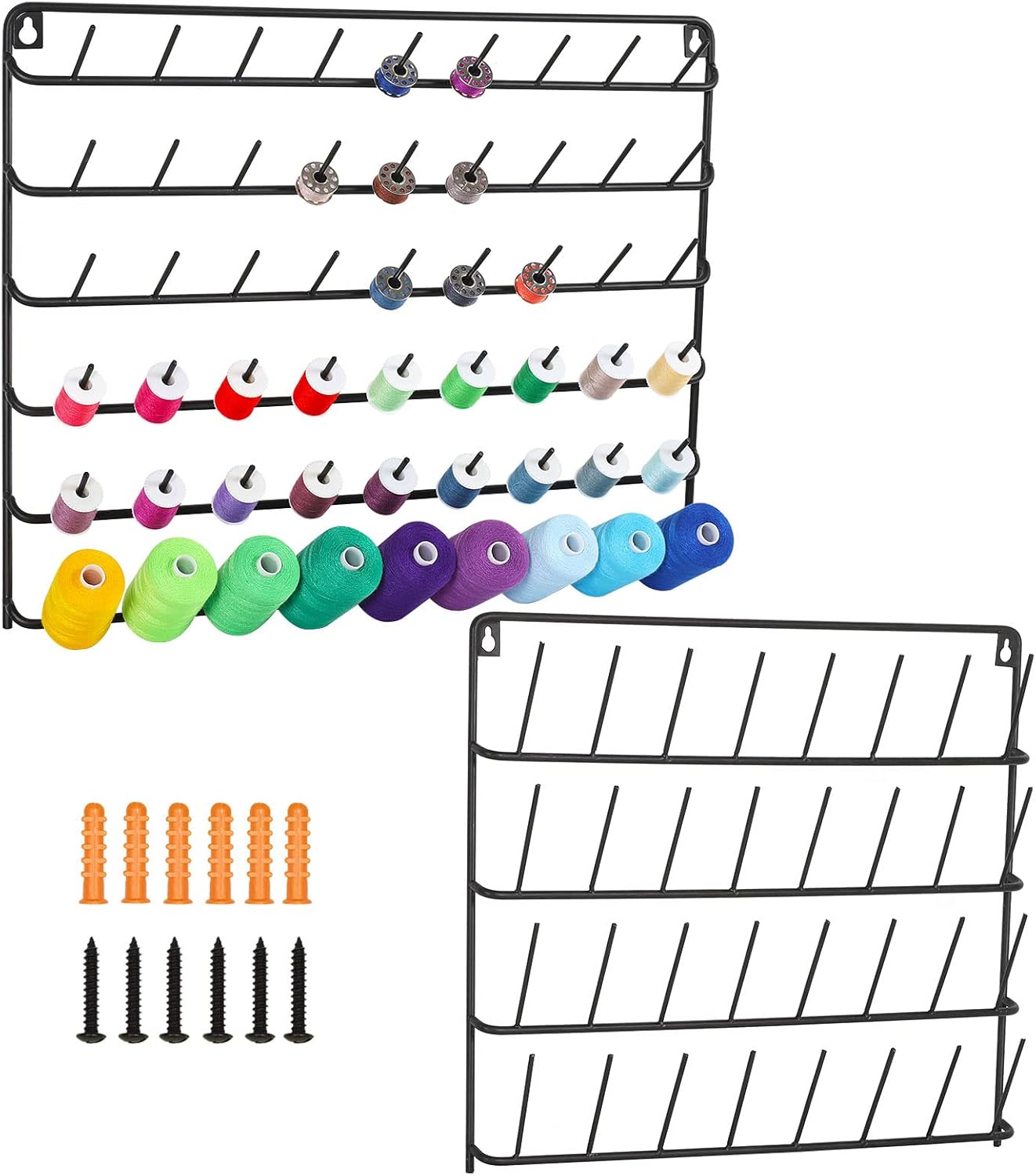 Amazon.com: HAITRAL 2 Set of Thread Holders Wall-Mounted,54-Spool and ...