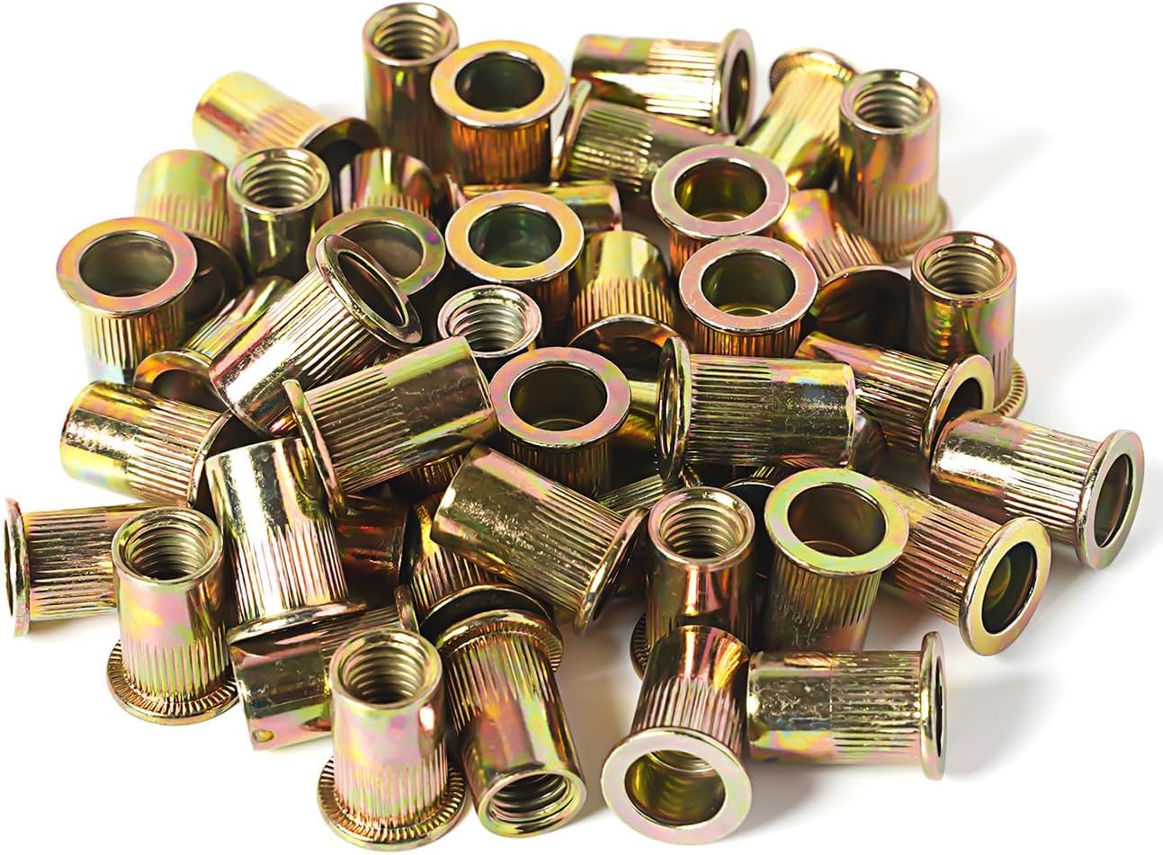 Amazon.com: Rivet Nut, LOKMAN 50 Pieces 3/8-16UNC Carbon Steel Flat ...