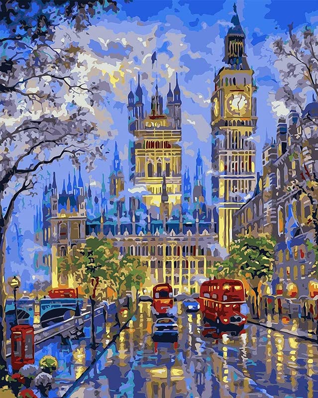 TULIP N TURTLE Big Ben Diy Acrylic Paint By Number Kit For Adults Beginner Canvas Painting By ...
