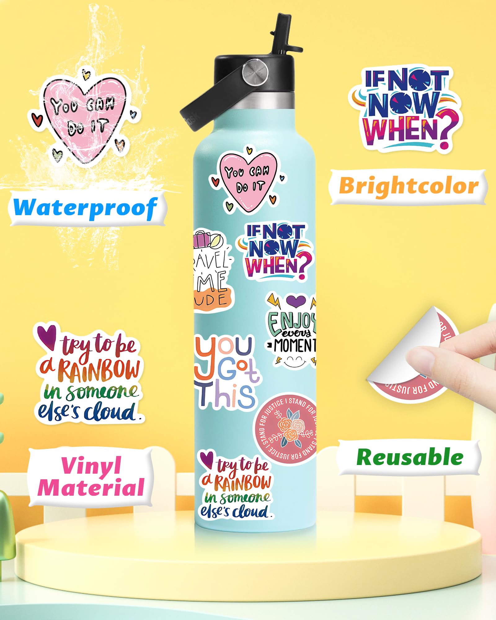 Snapklik.com : Benresive 300 Pcs Inspirational Stickers