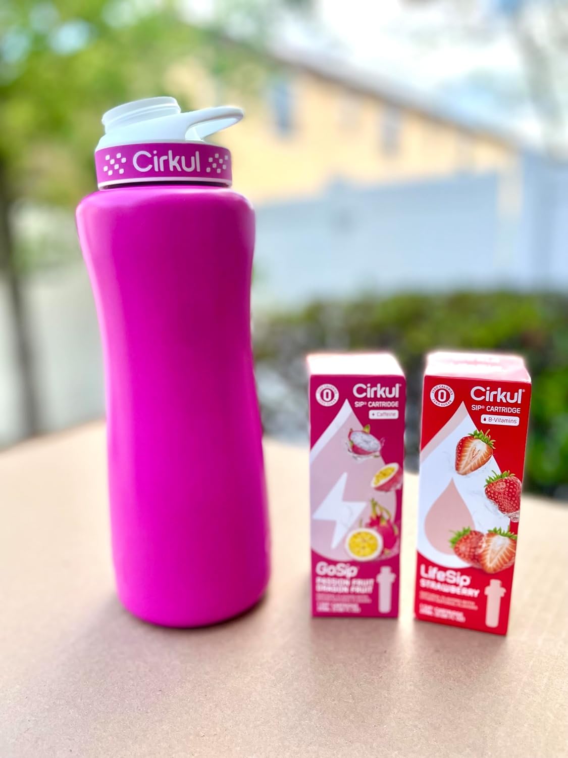 Cirkul 32oz PINK Stainless Steel Water Bottle Starter Kit with PINK Lid ...