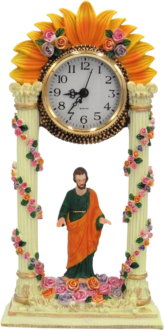 Amazon.com: GGCI Jesus Christ Statue Figurine Resin Tabletop Clock Desk ...