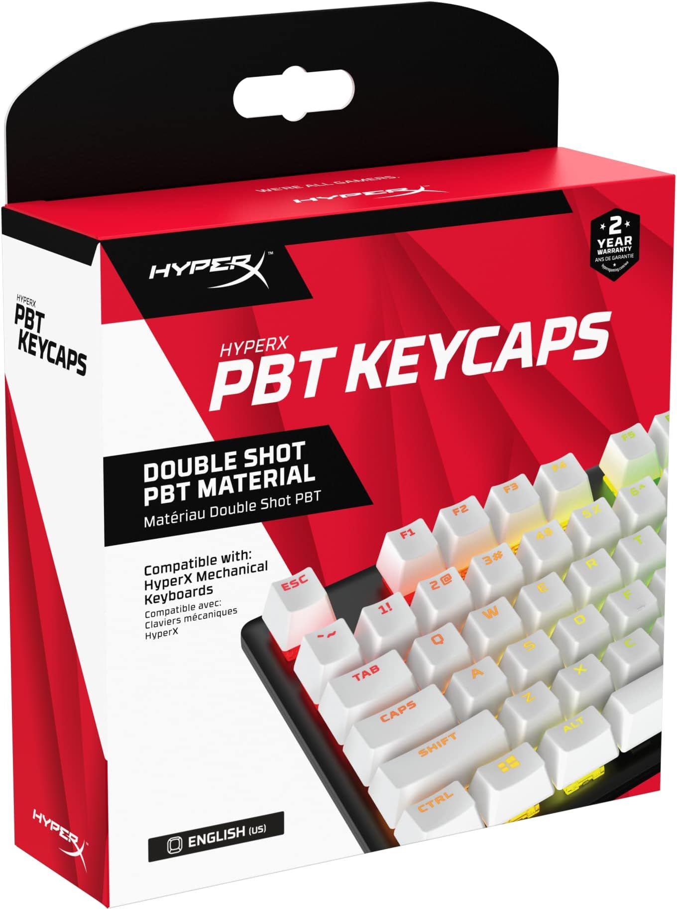 HyperX Pudding Keycaps – Vollständiger Tastensatz – PBT – {Weiß ...