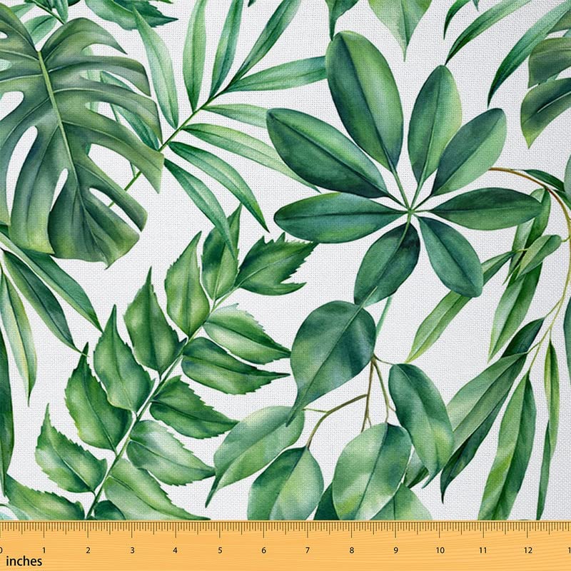 Amazon.com: Upholstery Palm Leaf Print Fabric for Chairs Couch,Tropical ...