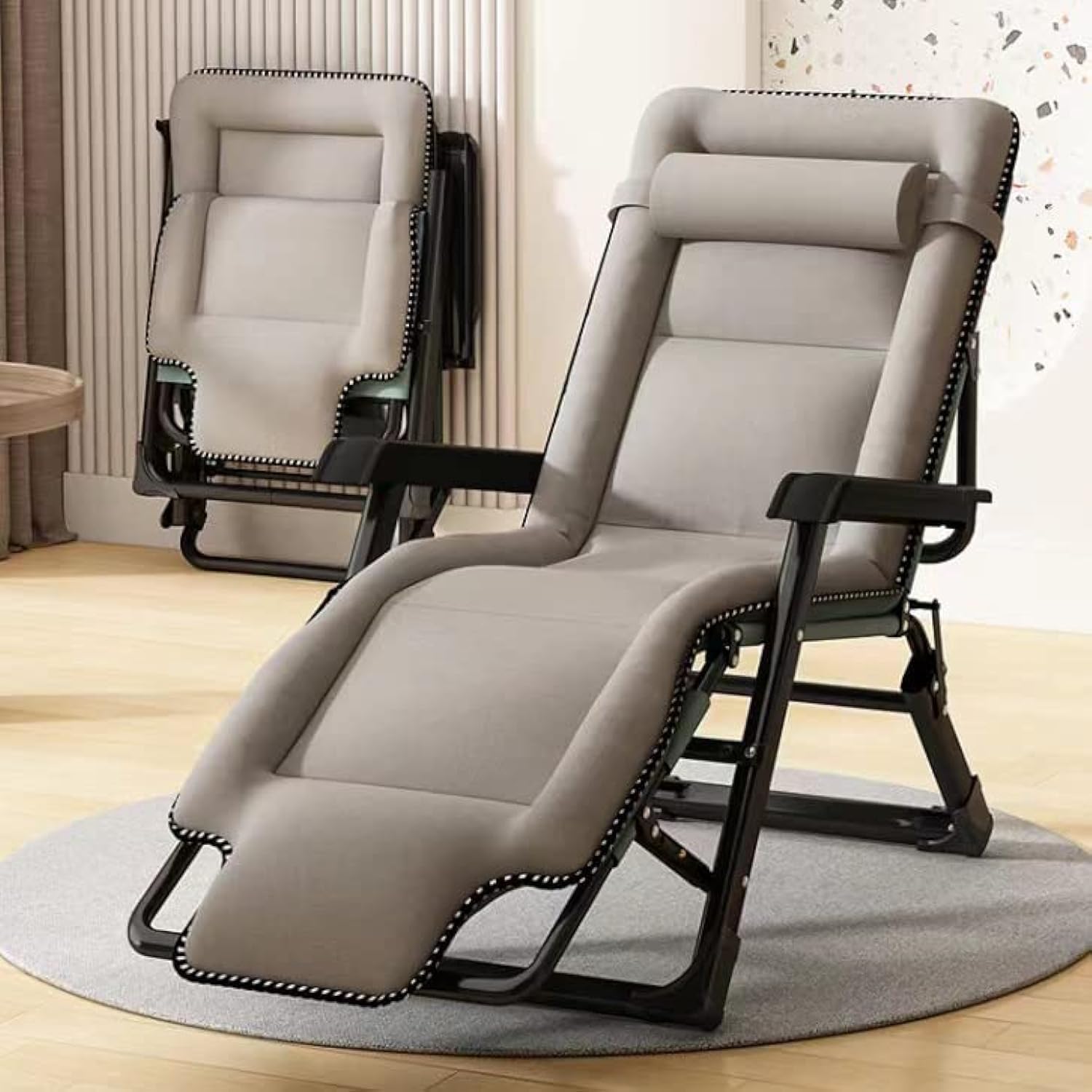 HAOWINS-PAN 178 * 66 * 40Lunch Break Chair Office Folding Recliner Home ...